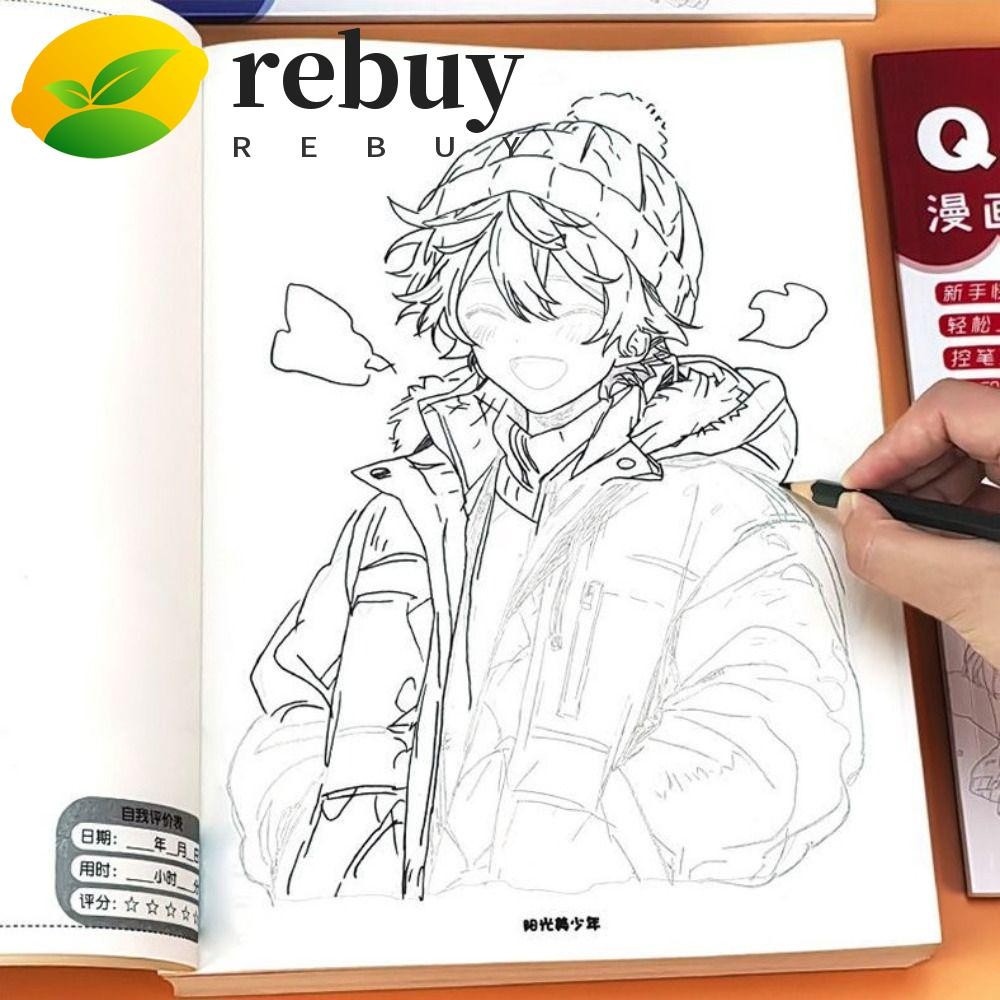 REBUY Manga Sketching Tutorial, Novice Zero Basic Practice Comics Line ...