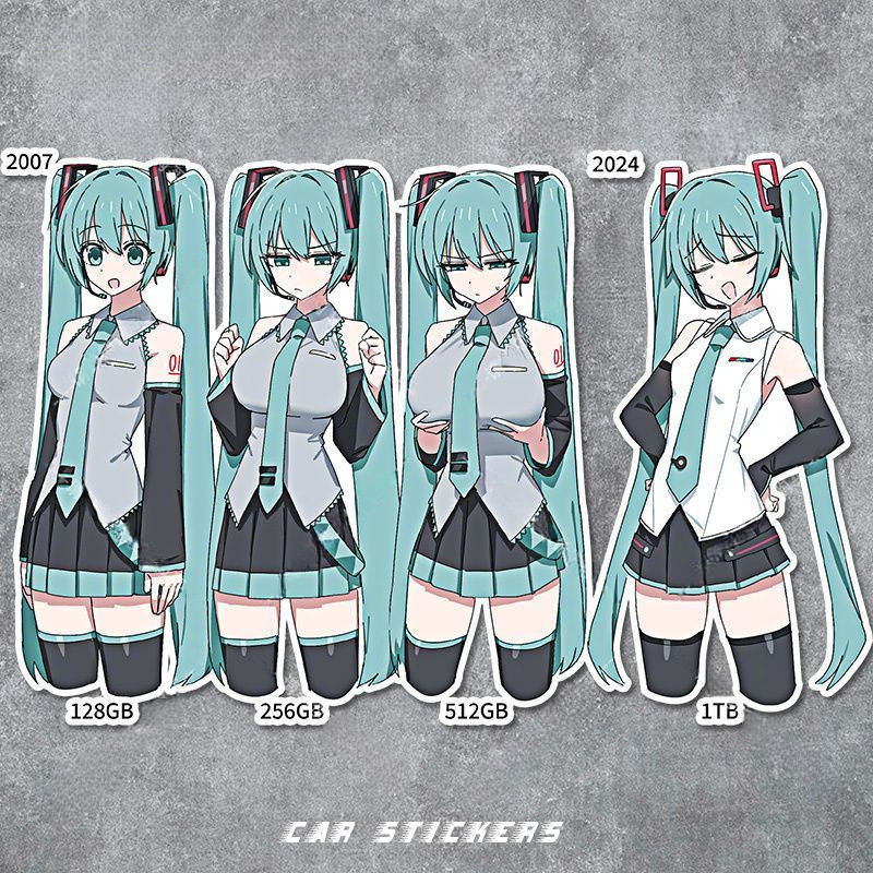 Sglink Hatsune Miku Car Sticker Anime Two-Dimensional Pain Car Family ...