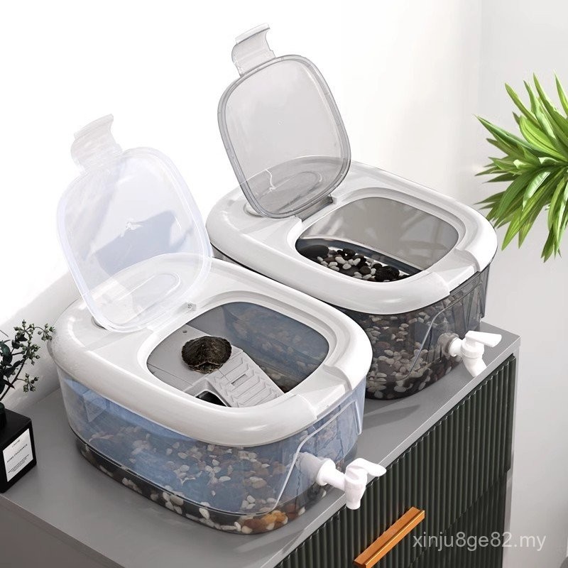 Turtle Tank with Drying Table Household Breeding Box Turtle Ecological ...