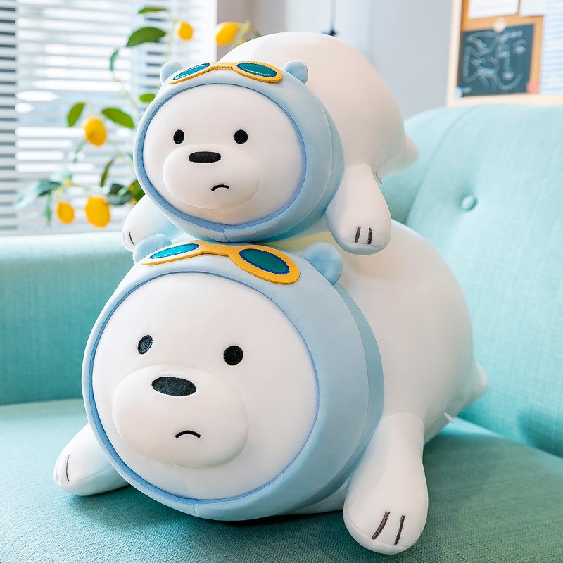 JAMXUN New MINISO We Bare Bears Lying Plush Toy Ice Bear Doll Cartoon ...