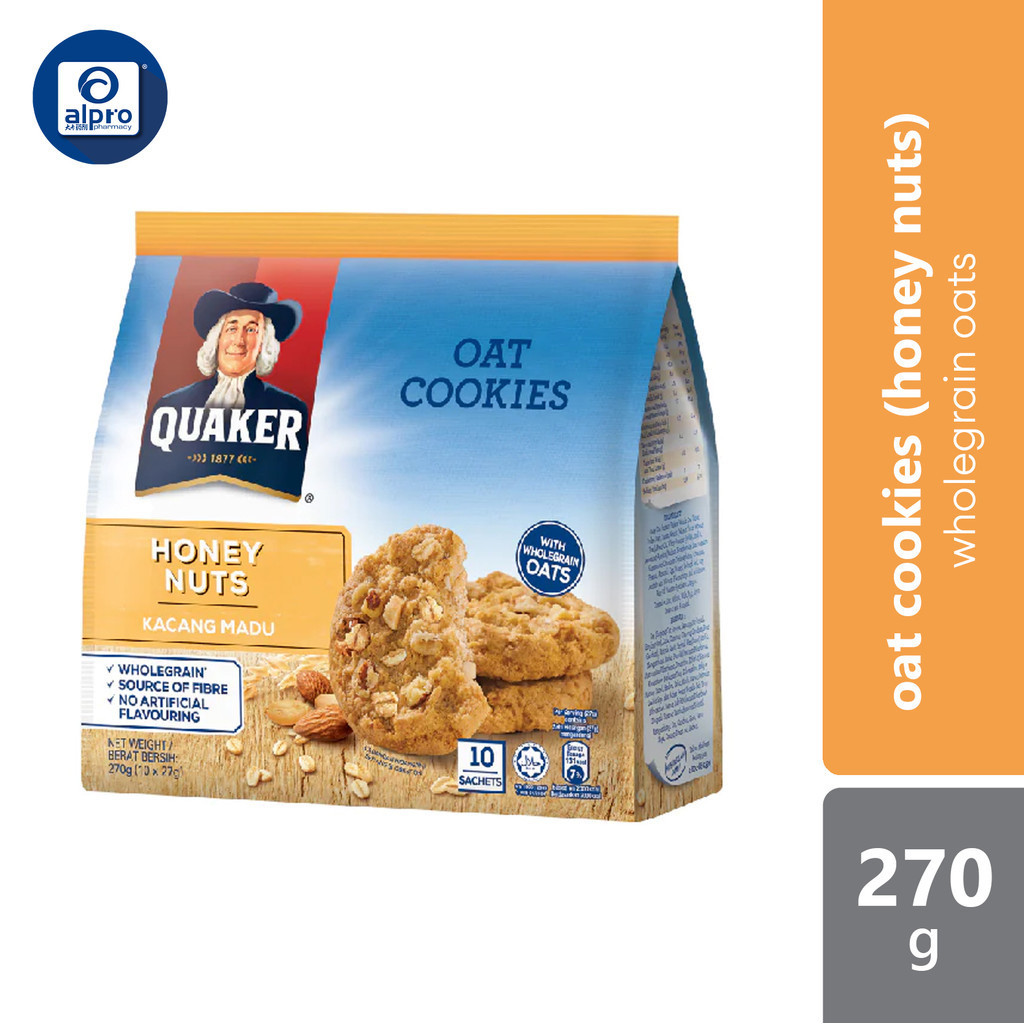 Quaker Oat Honey Nuts Cookies 27g x 10 | Shopee Malaysia