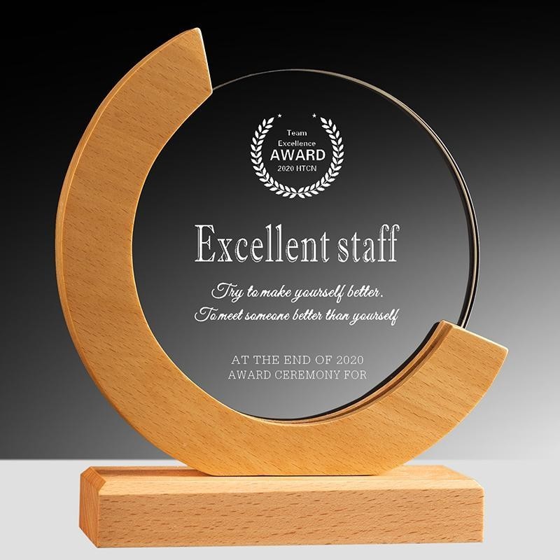Crystal Trophy Customized Creative Solid Wood Five-pointed Star ...