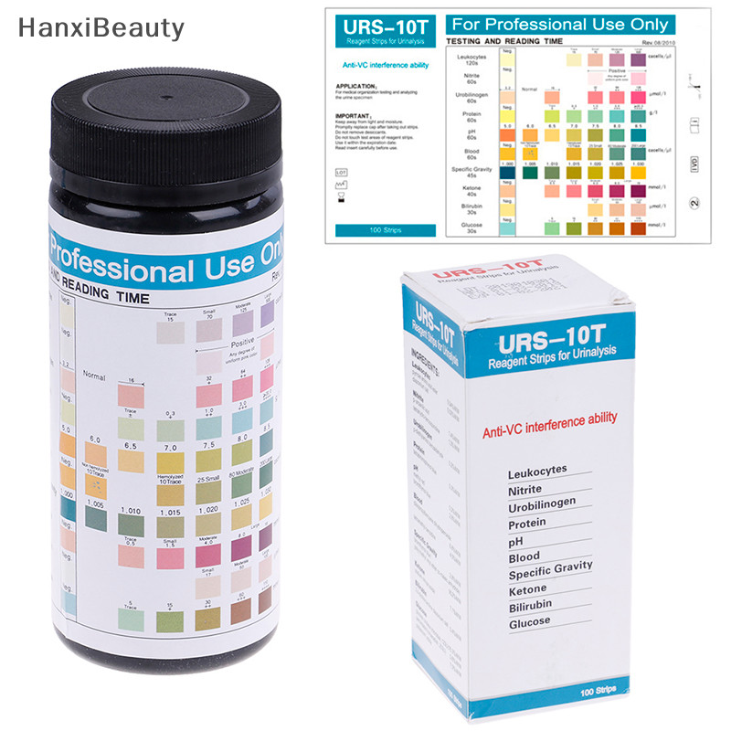 HanxiBeauty URS-10T 100strips Urinalysis Reagent Test Paper 10 ...