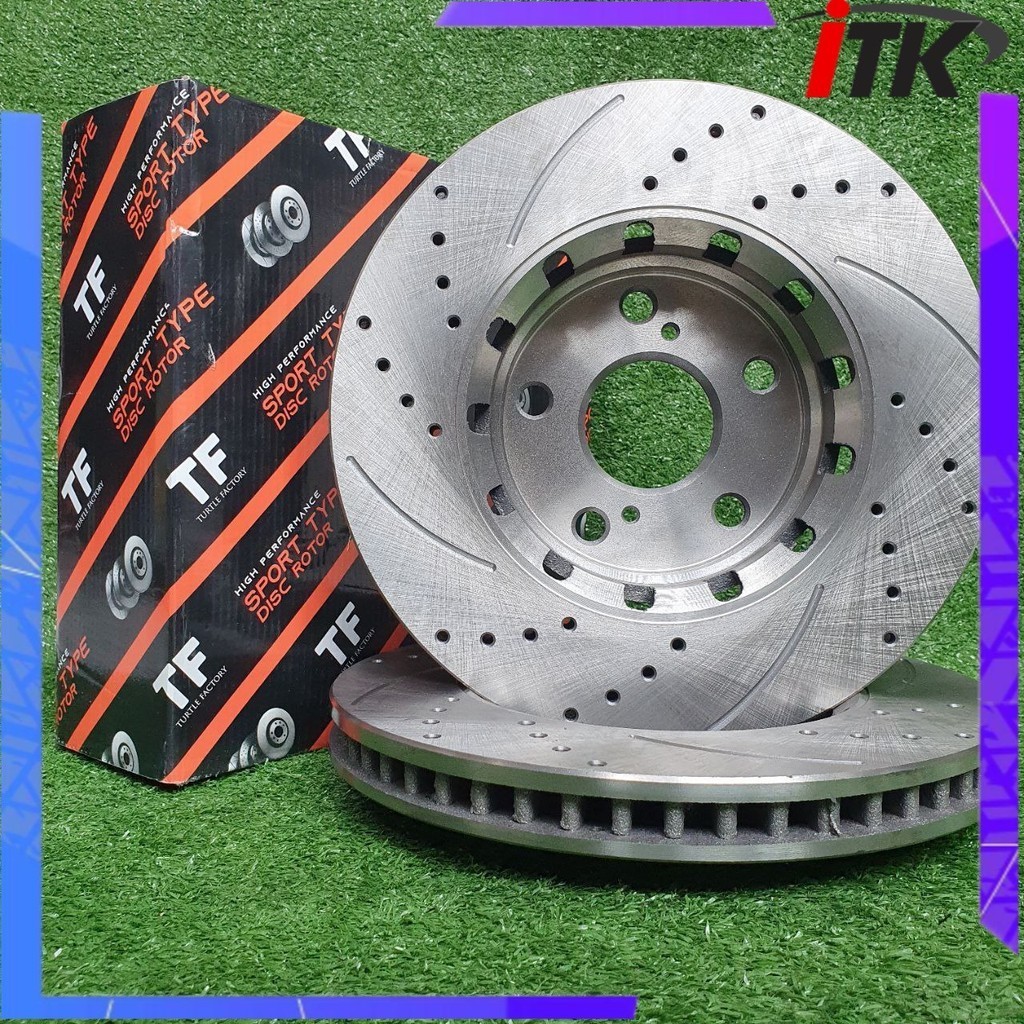 ORIGINAL TF SLOTTED & DRILLED DISC ROTOR FOR TOYOTA ESTIMA ACR50 ...