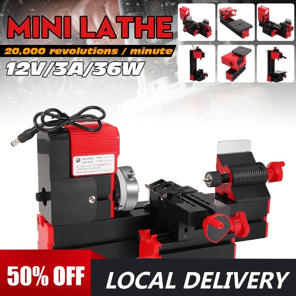 DC12V 3A 36W Mini Lathe Milling Machine Bench Drill DIY Woodworking ...