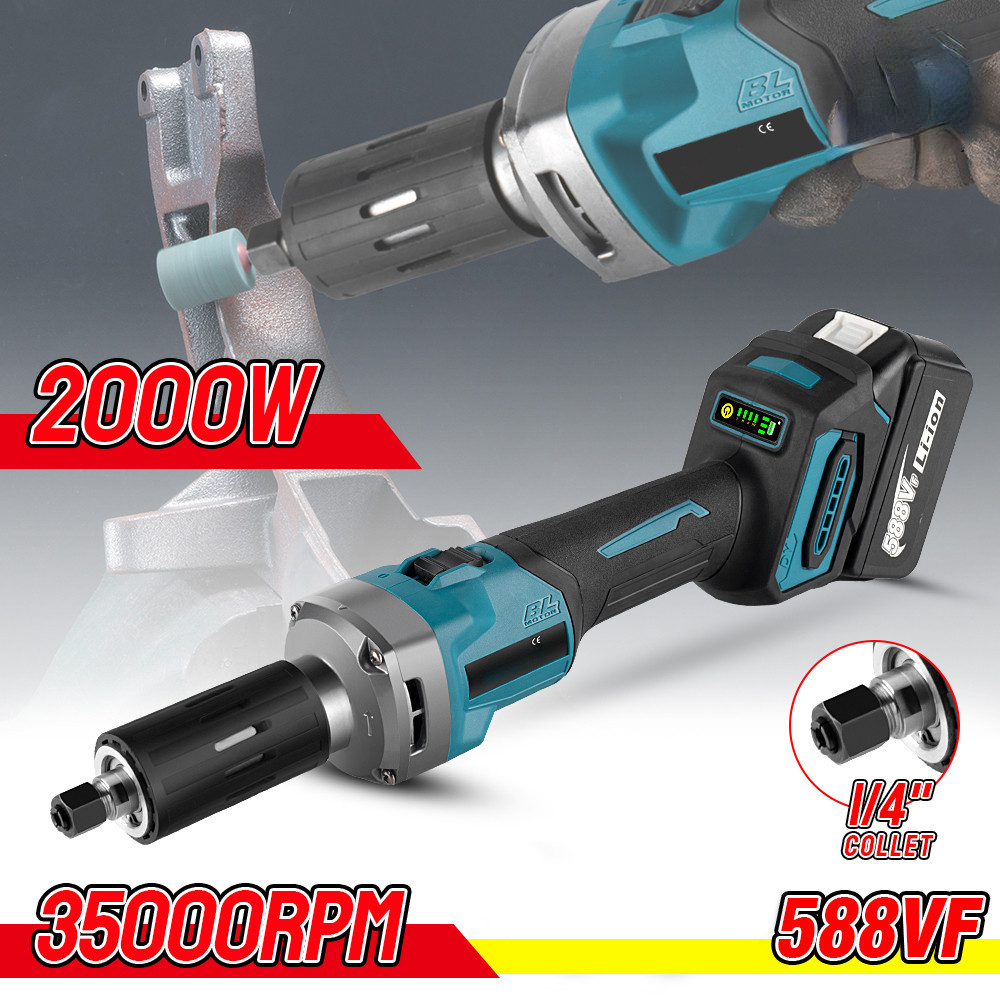 35000RPM Brushless Die Grinder 6mm Electric Cordless Variable Speed ...