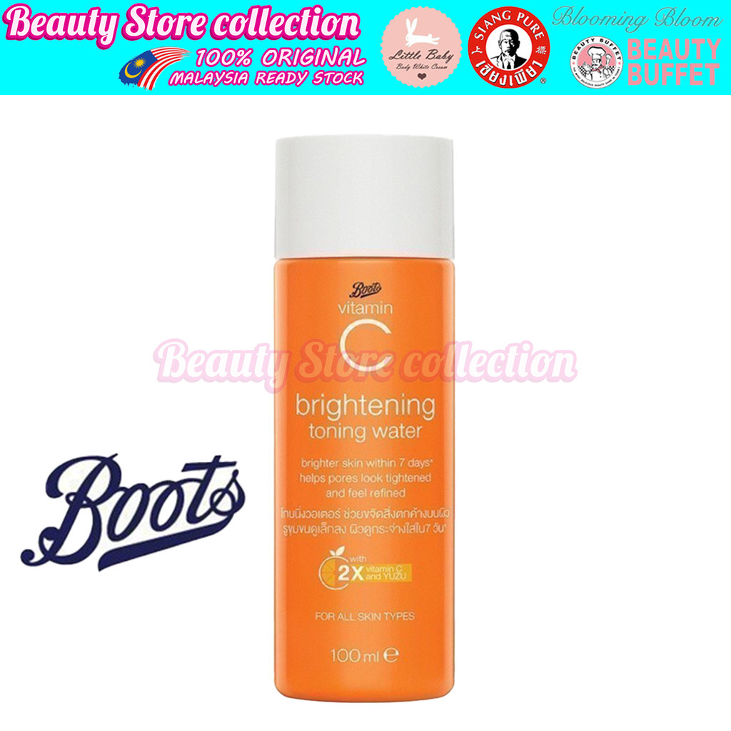 Boots Vitamin C Brightening Toning Water Facial Toner(100ml) | Shopee ...