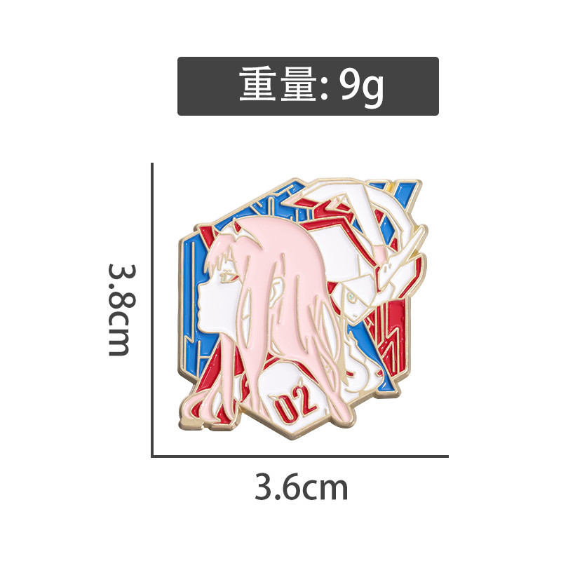 Anime Darling in The Franxx Brooch Pins Zero Two Strelizia Brooch Metal ...
