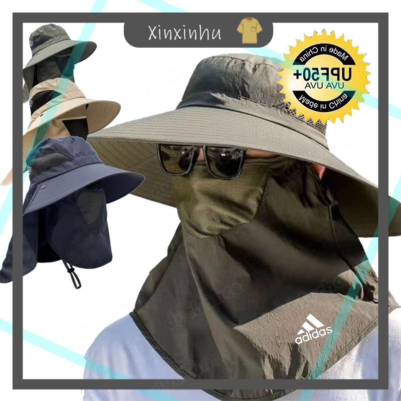 Fishing Hat Neck Flap Waterproof Full Face Cover Topi Penutup Anti ...