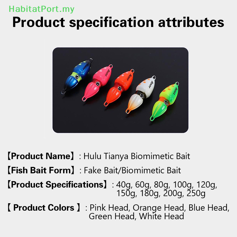 HabitatPort Gourd Tenya Bionic Bait 40g-120g Sea Fishing Boat Fishing Spanish Mackerel fish Fake ...