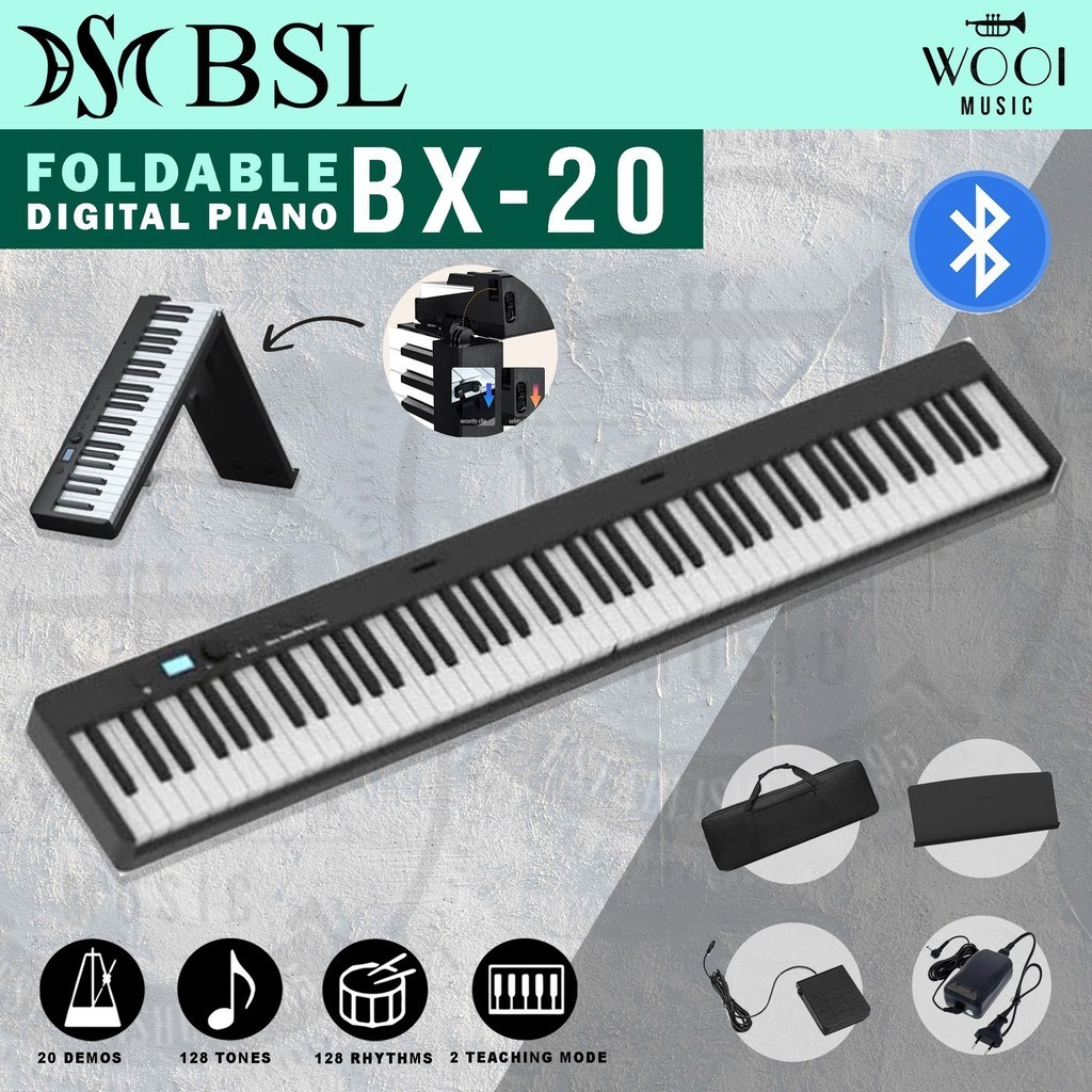 BSL BX-20 Foldable Rechargeable Semi Weighted Electronic Piano ...