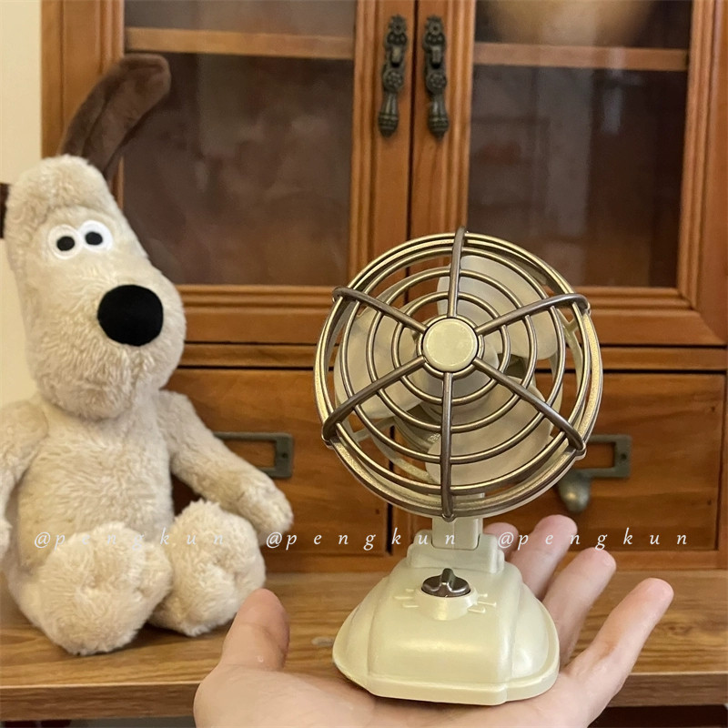 Mini mini Charging Small Fan Retro Style Portable Portable High Wind ...