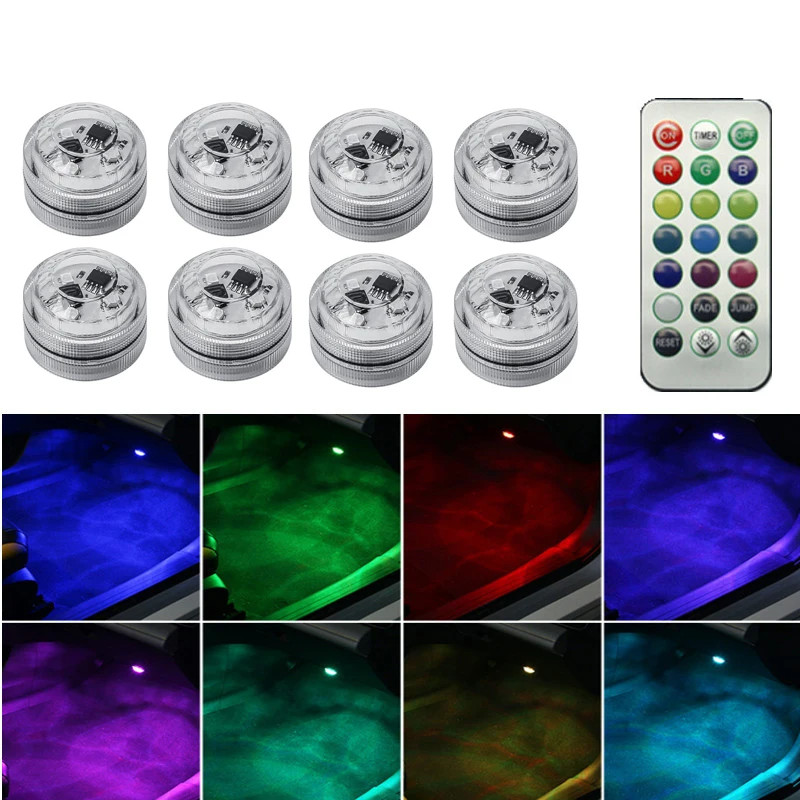 Wireless Adhesive LED Car Interior Ambient Light, Auto Roof, Foot ...