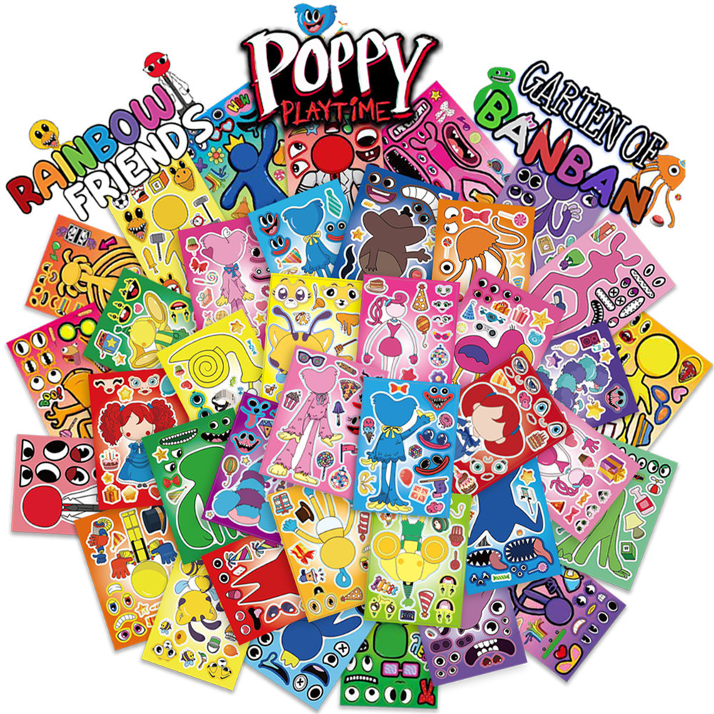 Cartoon Roblox Horror Game Series Puzzle Stickers Children's DIY Poppy ...