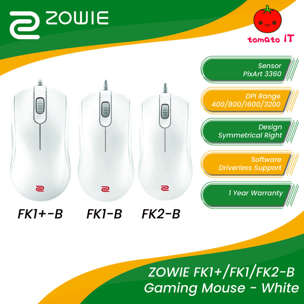 ZOWIE FK1+-B | FK1-B | FK2-B Gaming Mouse - White | Shopee Malaysia