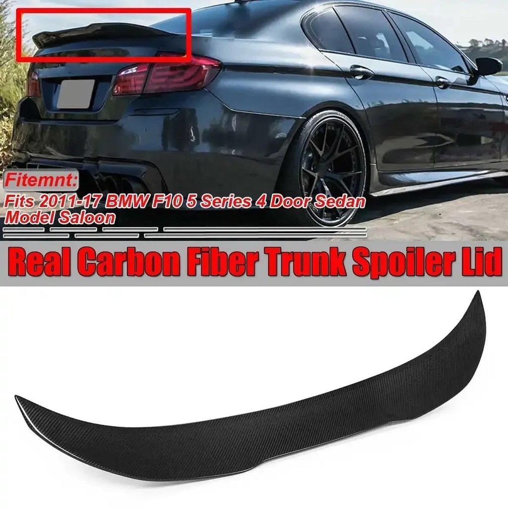 New PSM Style Real Carbon Fiber F10 Car Rear Trunk Boot Lip Spoiler ...