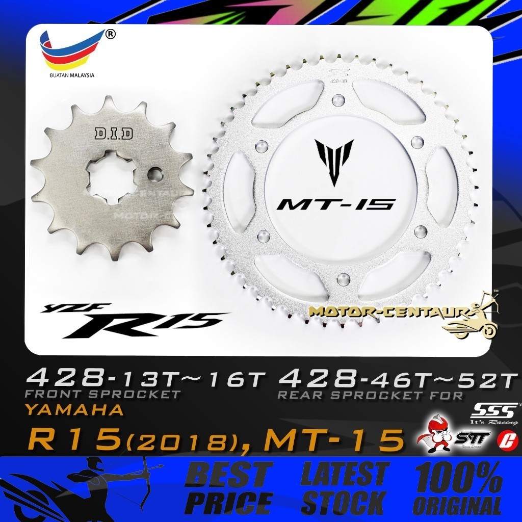 GEGANCU DEPAN & BELAKANG SSS/CU/STT FRONT & REAR SPROCKET 428 FOR ...