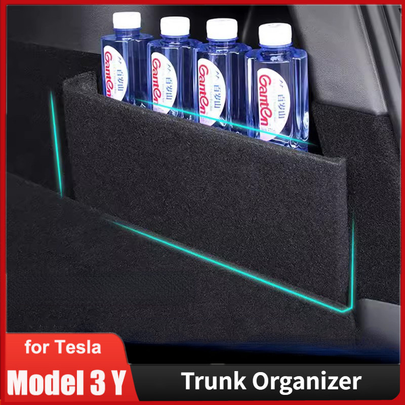 For Tesla Model 3/Y Highland，Trunk Organizer Side Storage Bin Rear ...