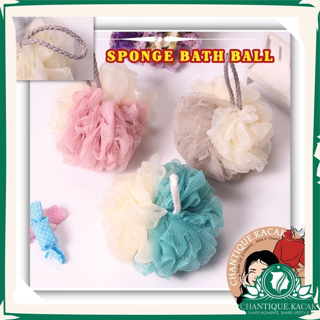 [CK] 50g Nylon Round Sponge Bath Ball Improve & Exfoliate Skin Bathroom ...