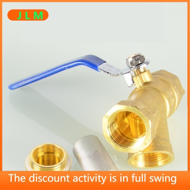 ((JLMR) Floor Heating Copper Valve with Filter Mesh Tap Water Switch Y ...