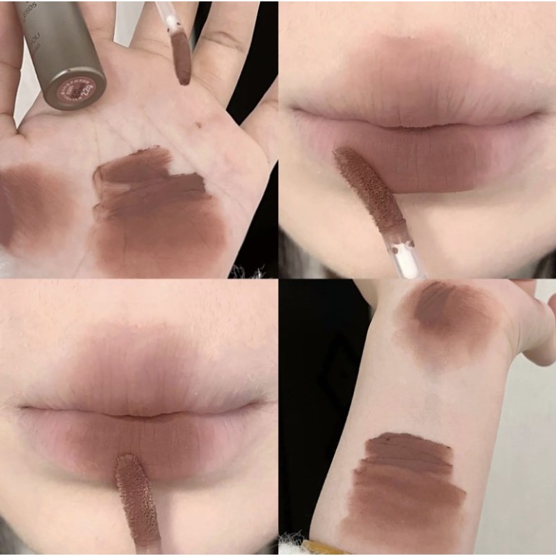 Lipstick Dark Brown Matte Velvet Lip Gloss Waterproof Liquid Lipstick