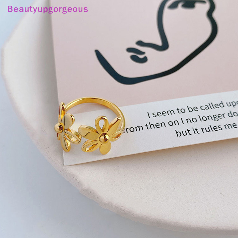 Beautyupgorgeous New Retro Flower Ring Fashionable And Simple Opening Adjustable Daisy Ring For ...