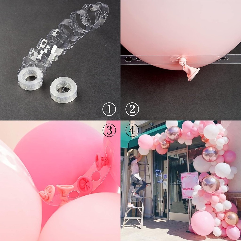 5M Balloon Chain Garland Strip Double Hole Balloons Tying Happy ...