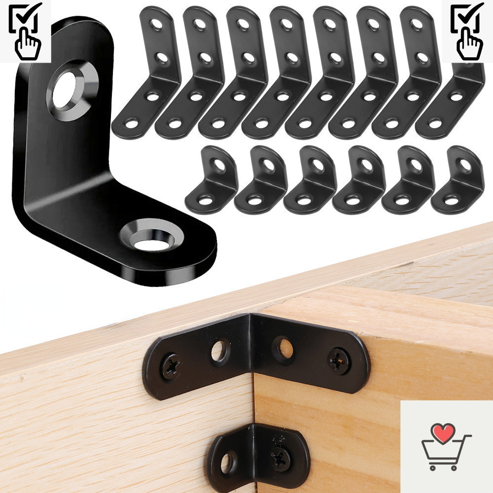 MBR 10Pcs/10Sets L-shaped Metal Partition Brackets Black Sliver ...