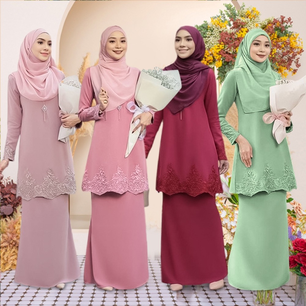 BAJU KURUNG LACE MODEN BAJU RAYA 2024 CANTIK MURAH BAJU TUNANG BAJU ...