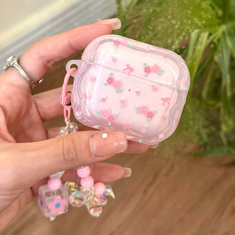 Cute Pink Flower Pattern Headphones Case For Airpods Pro 2nd 3rd ...