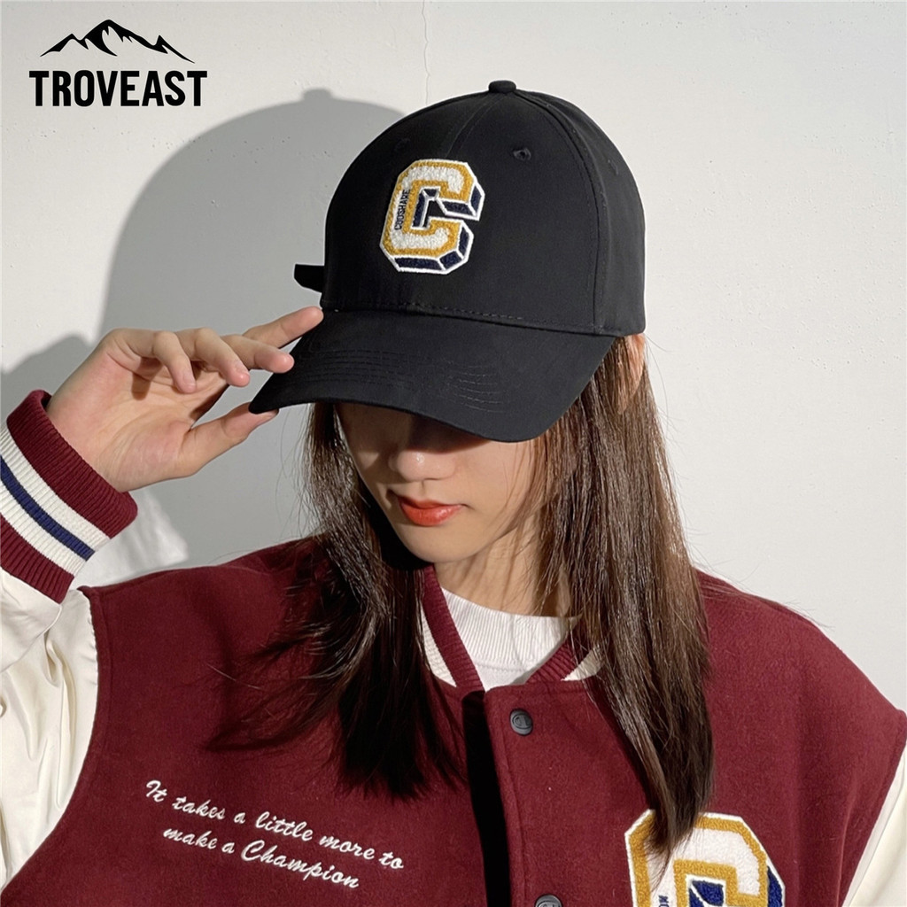 New Style C Letter Baseball Cap Big Head Circumference Hard Top Extra ...