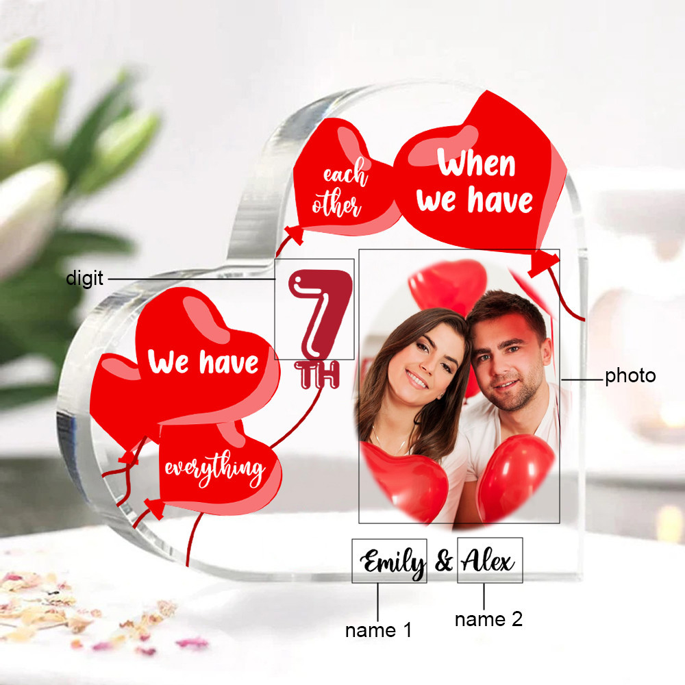 Custom Picture Acrylic Heart Plaque Wedding Anniversary Gifts for ...