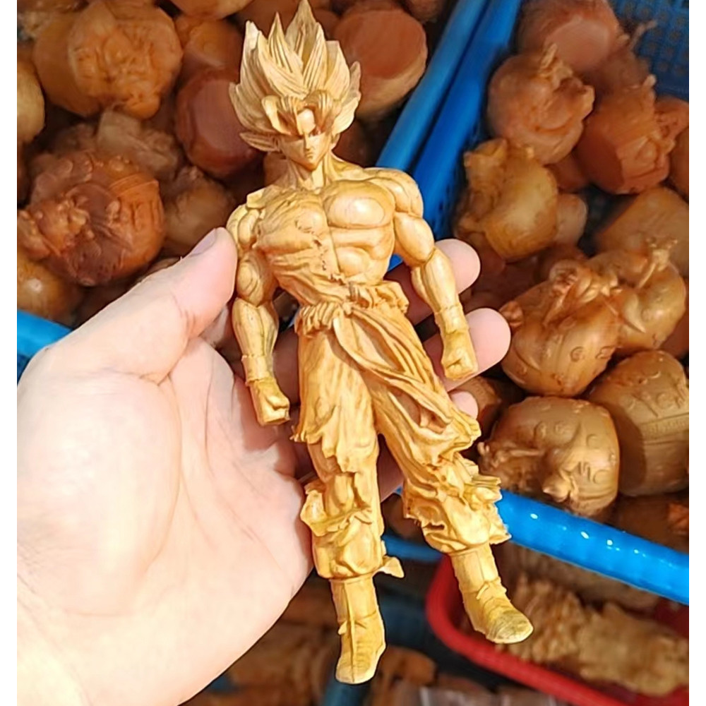 Yaba Wood Carving Super Saiyan Turtle Immortal Son Goku Solid Wood ...