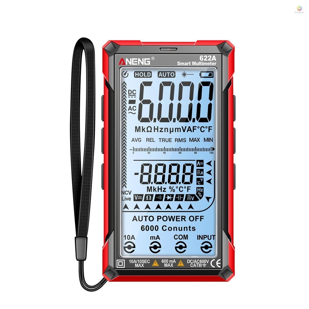 ANENG Digital Multimeter Tester Smart Touch Auto-Ranging 6000 Counts ...