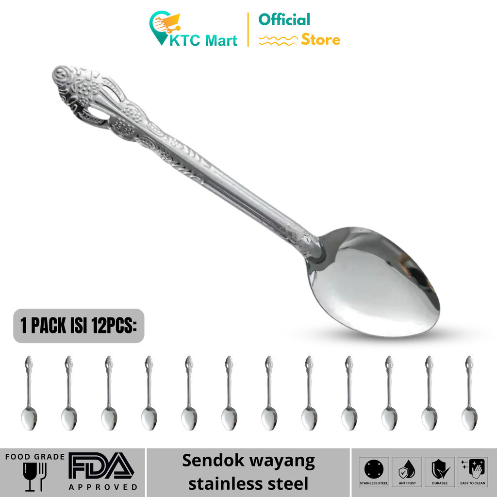 Ktcmart - 1 Pack Stainless Puppet Tablespoon (12 pcs) | Shopee Malaysia