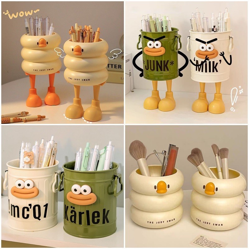 DIY Cartoon Storage Container Large Capacity Pen Holder Desktop Makeup ...