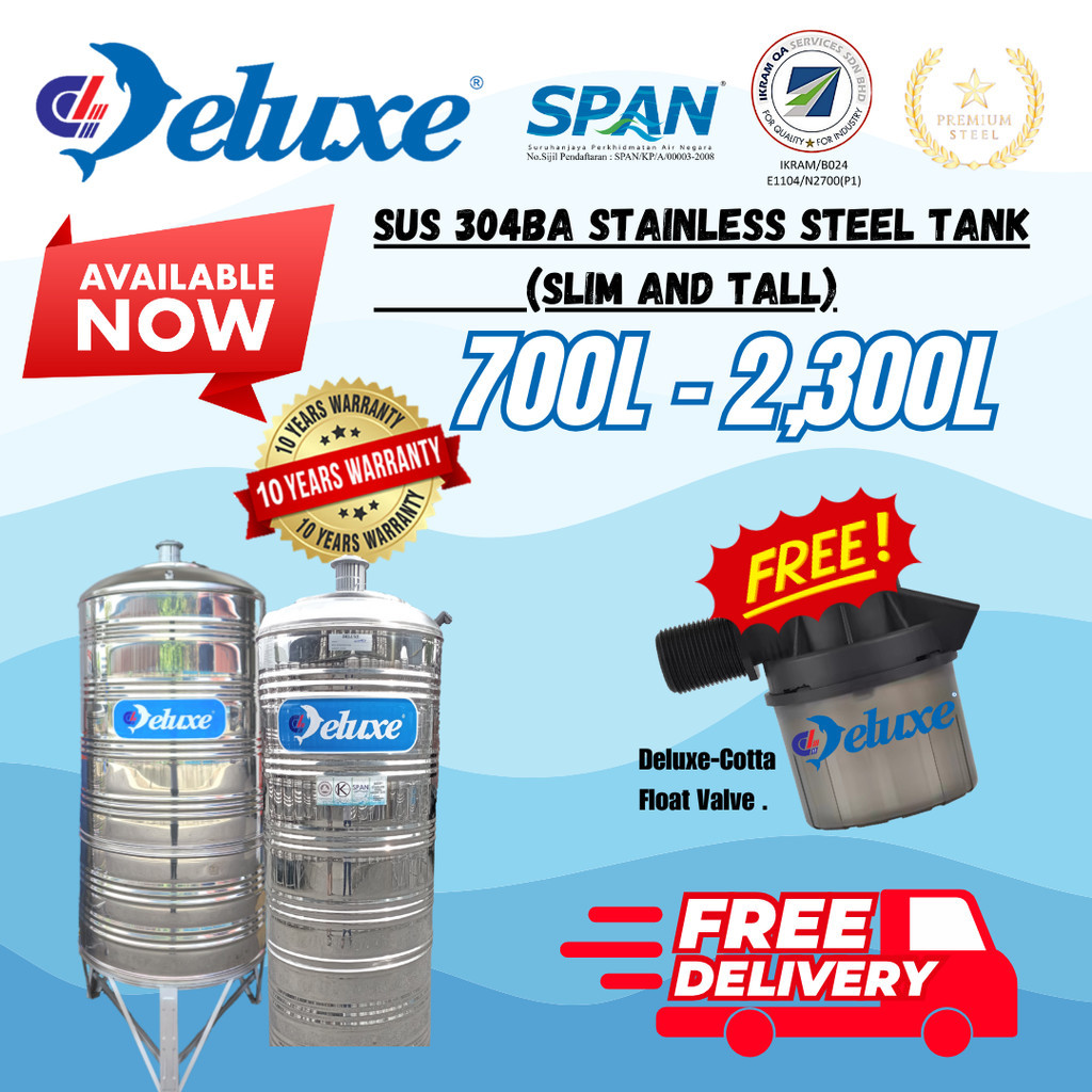 Deluxe Stainless Steel Water Tank / Tangki Air / Tangki Rumah ( Slim ...