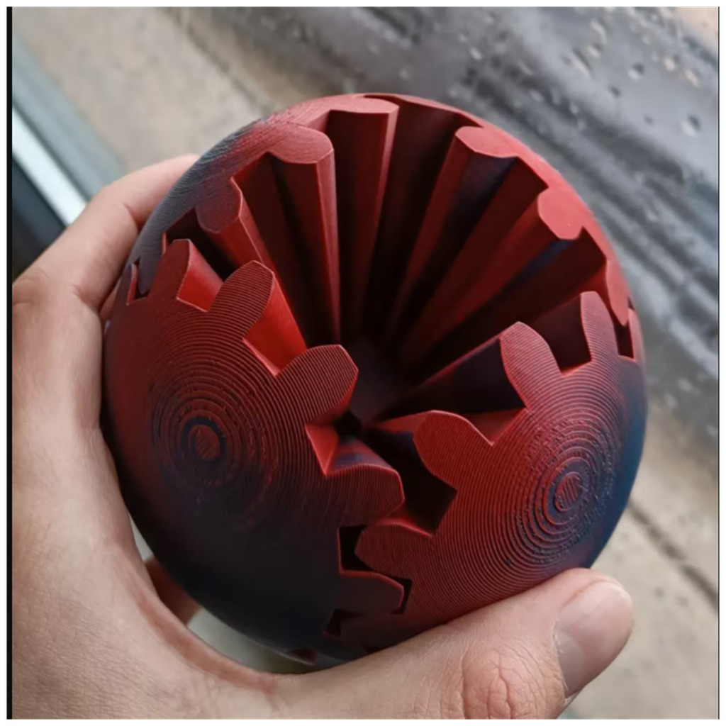Gear Ball 3D Printed Gear Sphere Cube Fidget Toy Gear Sphere Gear Ball ...