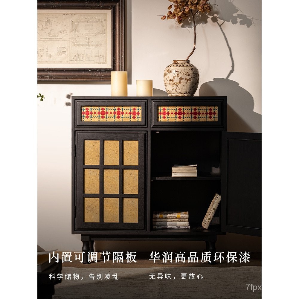 Zhiwu Kabinet Tiga Warna Sideboard Kabinet Kayu Pejal Ruang Tamu ...