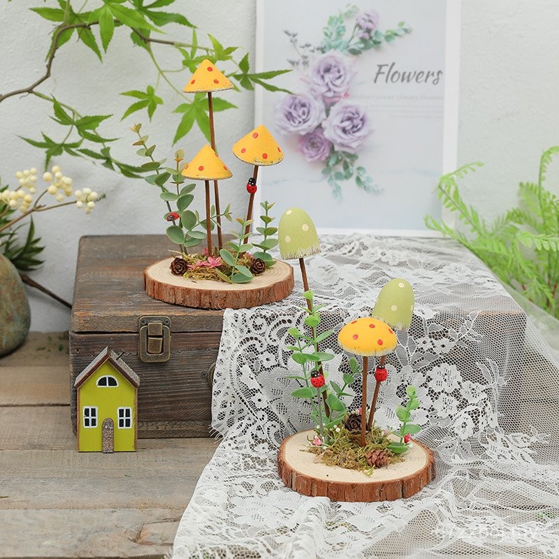 Pendirian Pokok Cendawan Bunga Tiruan Hiasan Kayu Kedai Rumah Hiasan ...