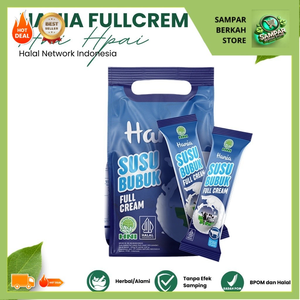 Halal Products; Hania Full Cream Powdered Milk - HNI HPAI BPOM ...
