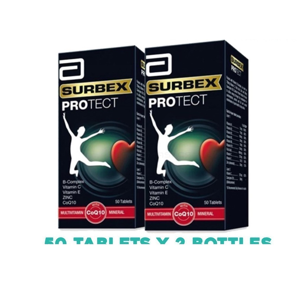 Abbott Surbex Protect 50 tablets x 2 bottles (TWIN) EXP:10/2025 ...
