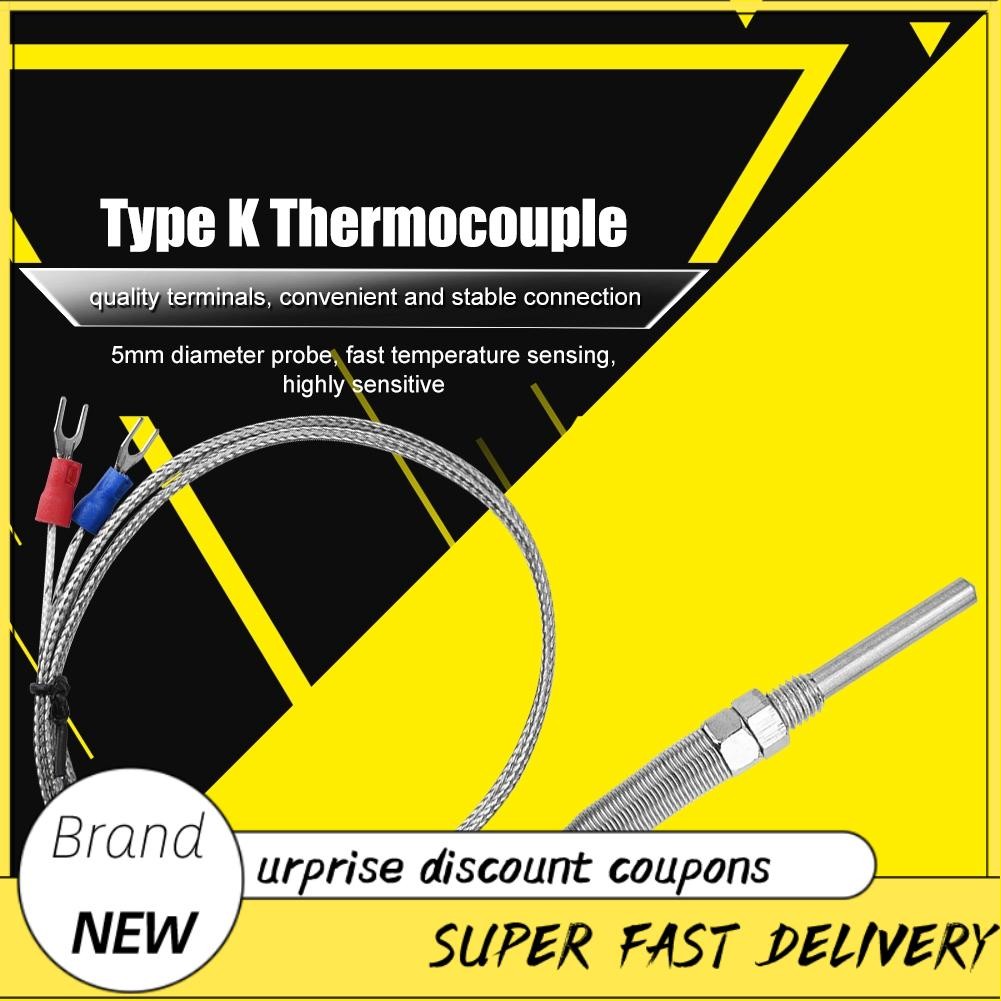 Freemarket Thermocouple M8 Thread Type K 30mm Probe Temperature Sensor ...