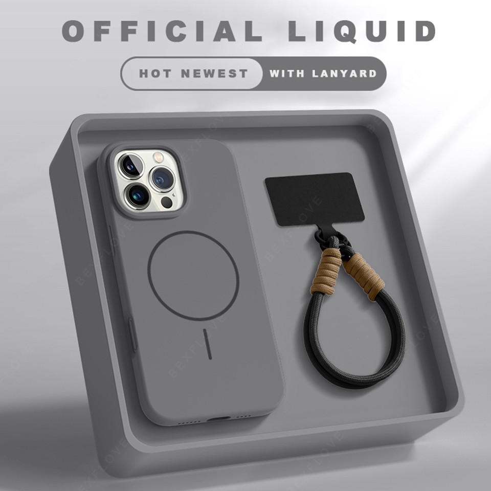 New Liquild Silicone Chain Case for IPhone 16 14 15 11 12 13 Pro Max 15 ...
