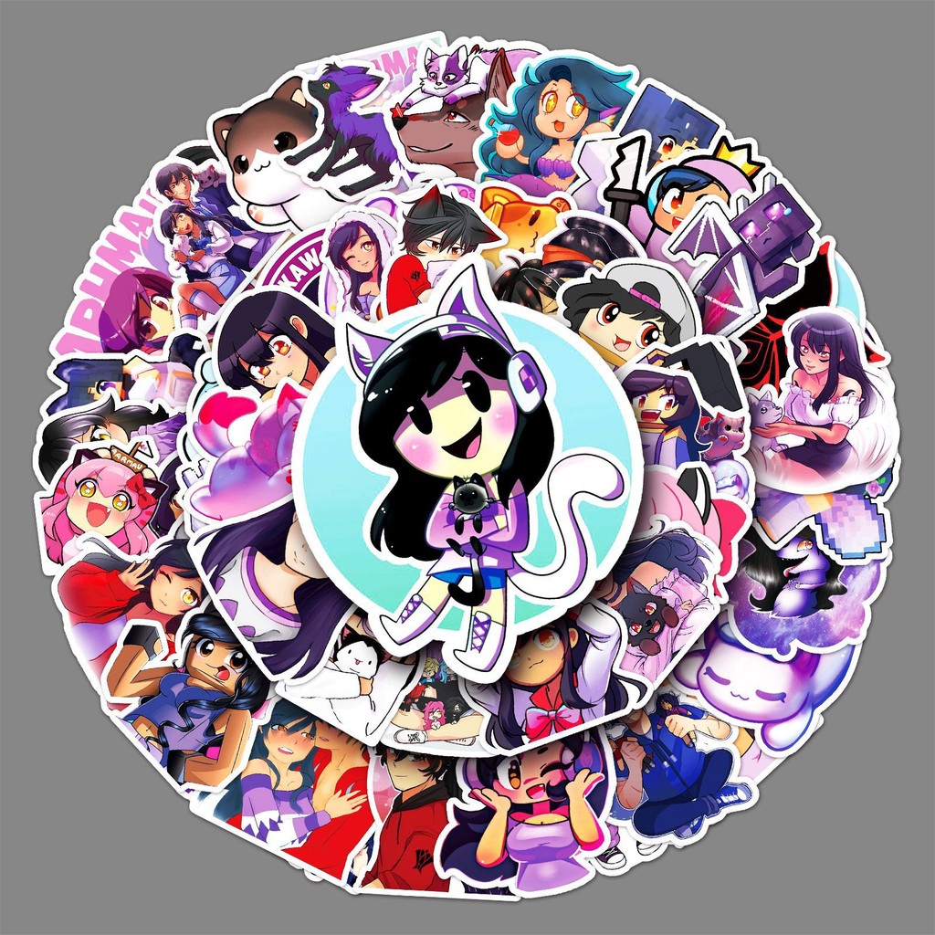 50 Sheets aphmau Graffiti Stickers Cartoon Game Creative DIY Skateboard ...