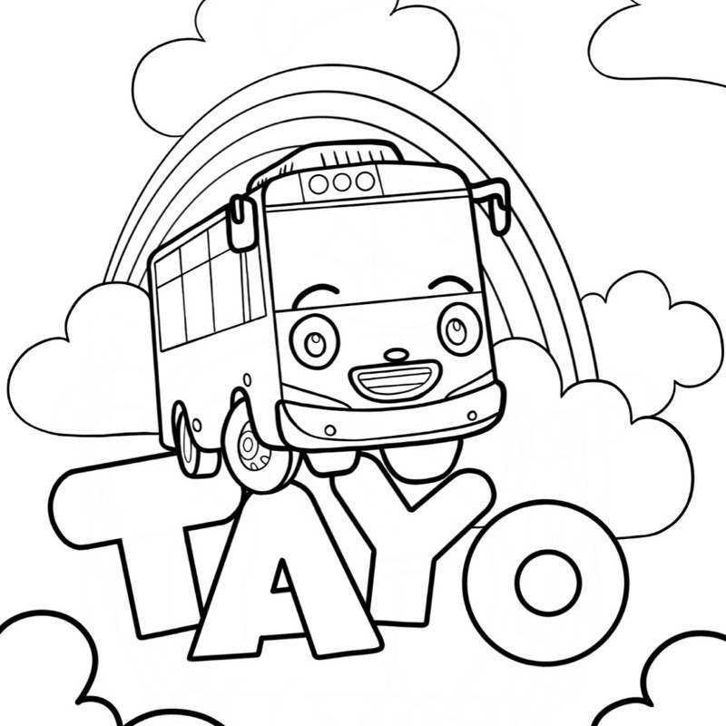 Tayo little bus - Set of 20 A4 A5 Coloring Pages for children Using Wax ...