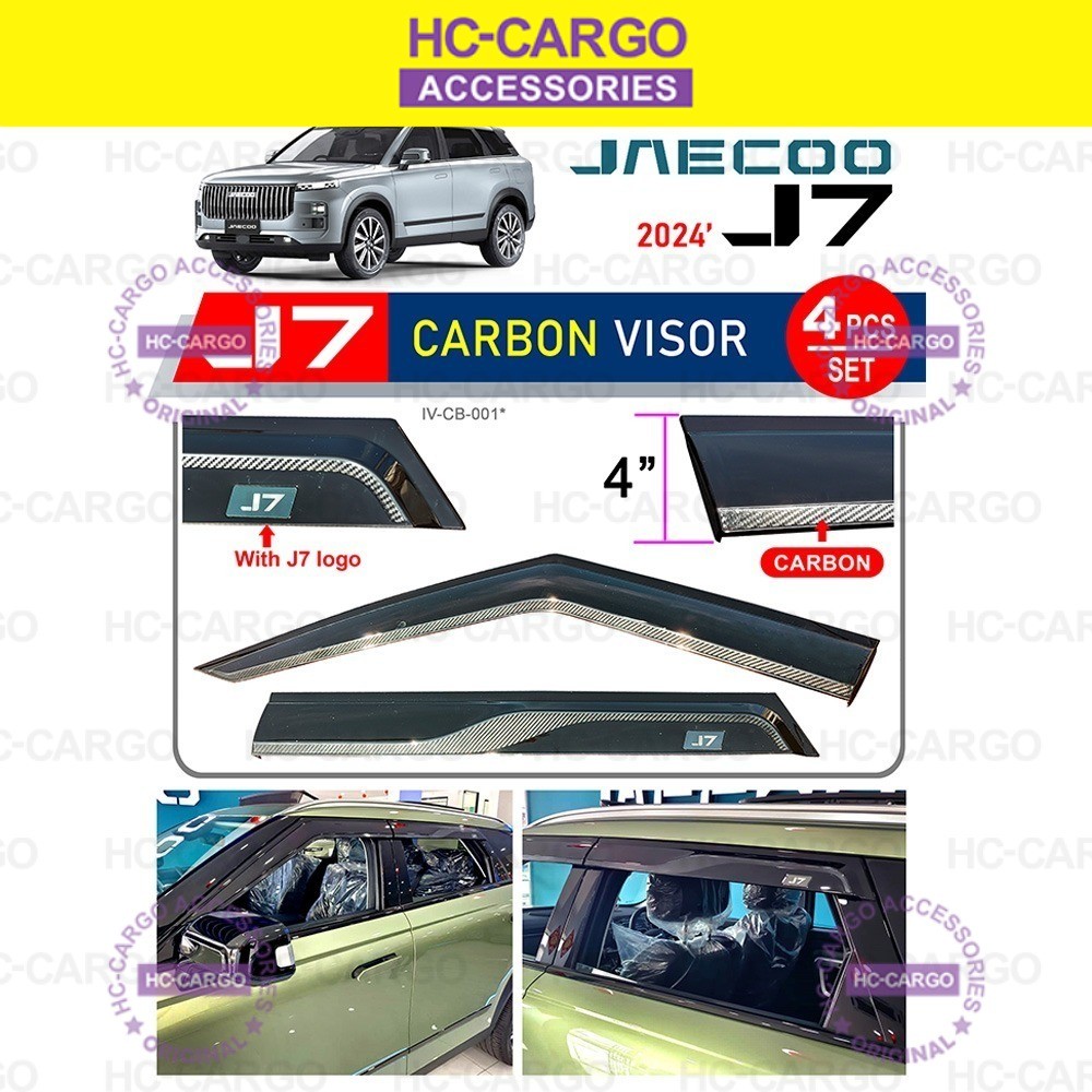 Jaecoo J7 Door Visor 4Inch With J7 Logo Side Carbon Door Protection ...
