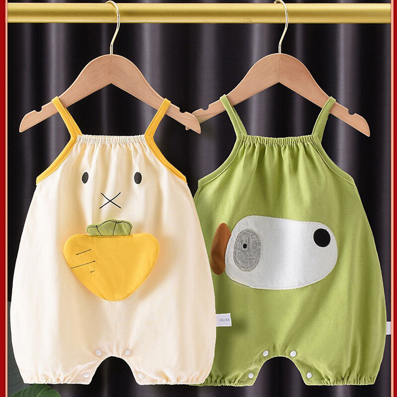 Baby Sling Jumpsuit Male Female Baby Dopamine Wear Pure Cotton Outing Clothes Super Cute Romper ...
