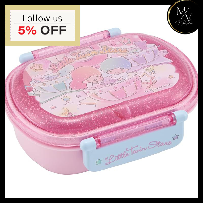 Skater Kids' Bento Box 450ml - Dome Shaped, Antibacterial, Made in Japan, Sanrio Little Twin ...