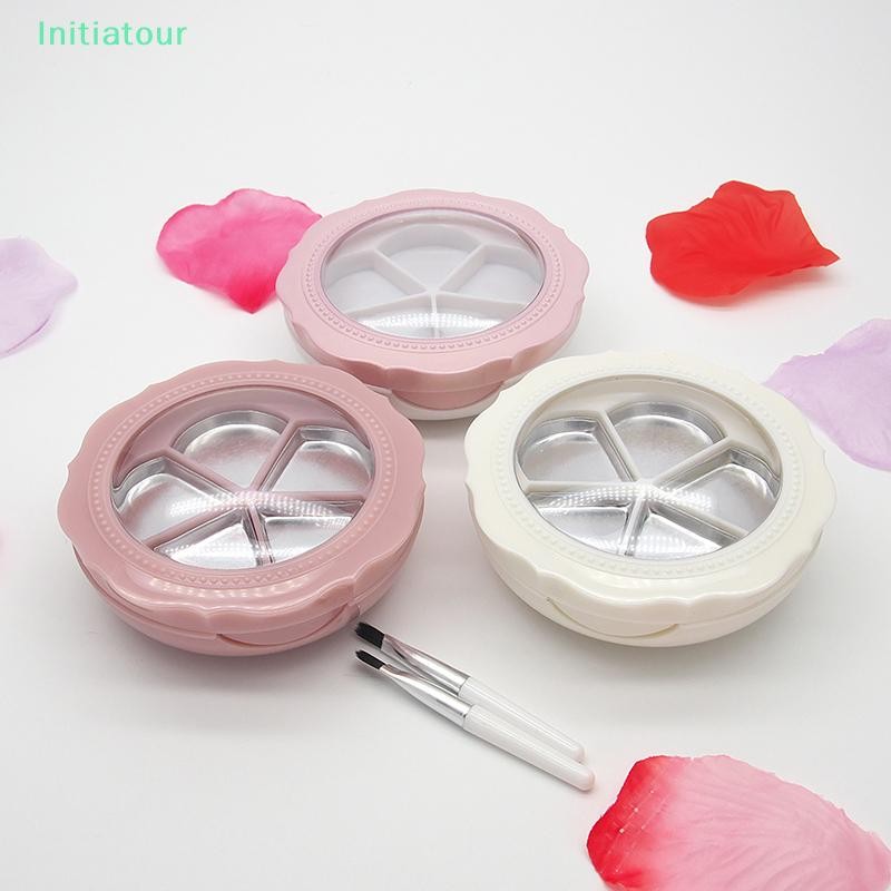 Initiatour 1pcs Flower Empty 5 Grids Powder Compact Eyeshadow Case ...
